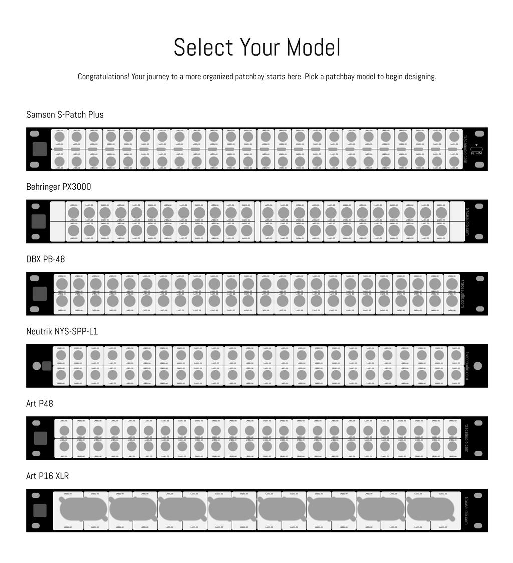 Patchbay Labels — Trace Audio Store